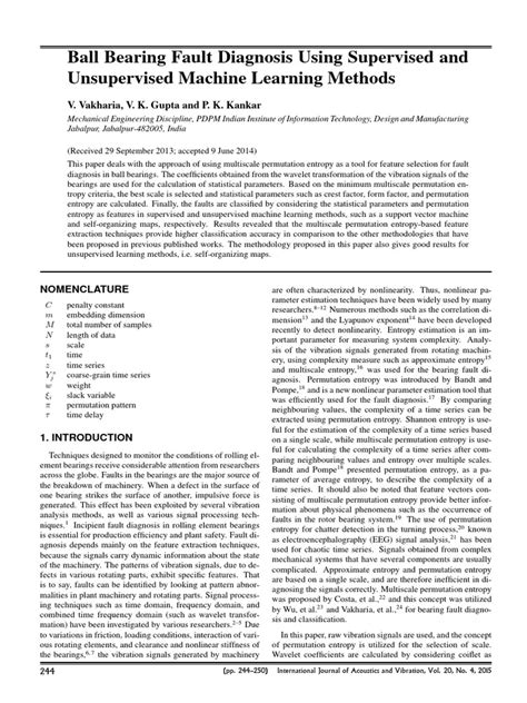 Bearing Fault Diagnosis With Supervised And Unsupervised Learning Pdf