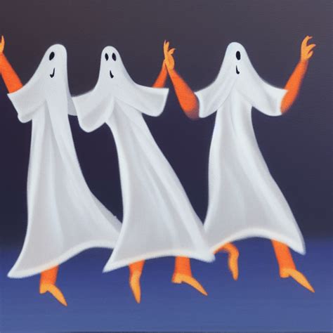 4 Ghosts Dancing Graphic · Creative Fabrica