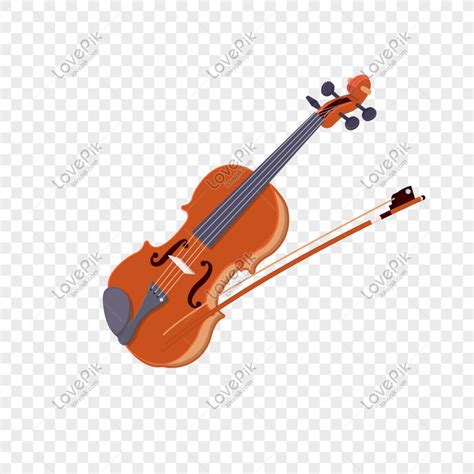 손으로 그린 벡터 플랫 악기 바이올린 Png 일러스트 무료 다운로드 Lovepik