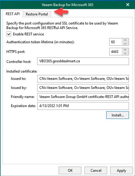 How To Configure The Rest Api And Restore Portal On A Separate Server For Veeam Backup For