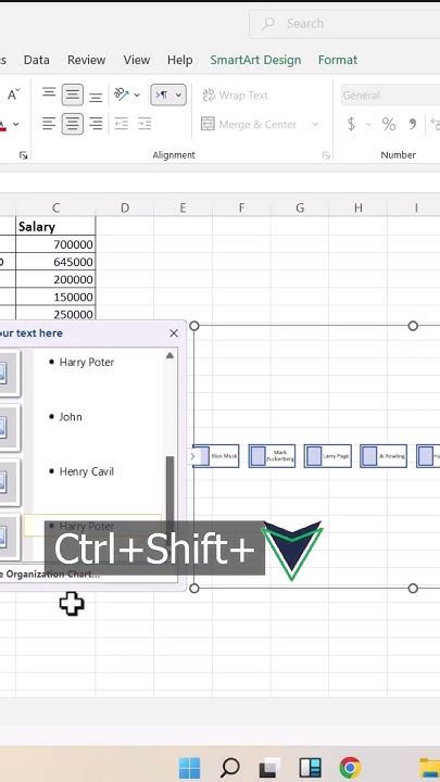 Create An Organization Chart In Excel In Seconds Exceltips Youtube