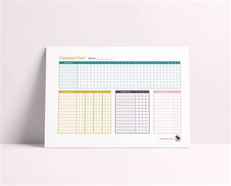 Cleaning Chart Printable Daily Weekly Monthly Chore Chart Etsy