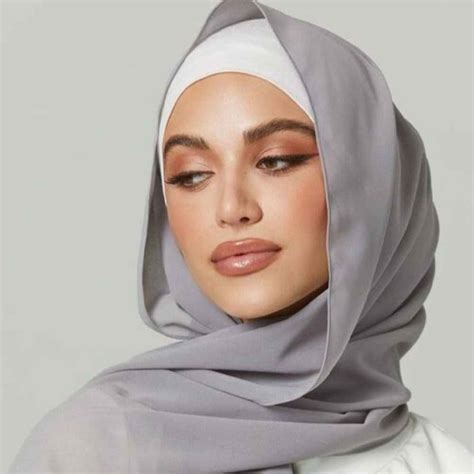 Light Gray Chiffon Shayla Hijab For Women Shopipersia