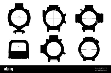 Set Of Black Weapons Scopes Stock Vector Image And Art Alamy