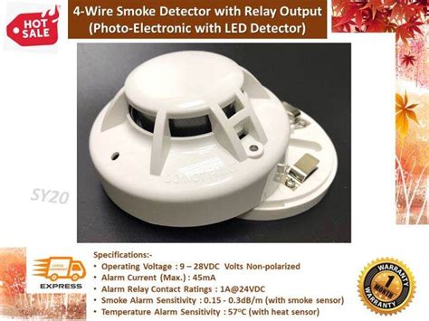 Smoke Detector 4 Wire Heat Detector Dc24v With Relay Output Photo