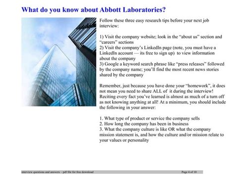 Abbott Laboratories Interview Questions And Answers Doc