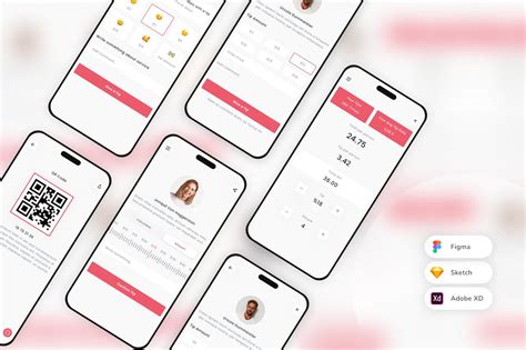 小费和计算器移动应用 App Ui Kit Sketchfigxd 云瑞设计