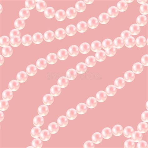 String Of Pink Pearls Vector Seamless Pattern Stock Illustration