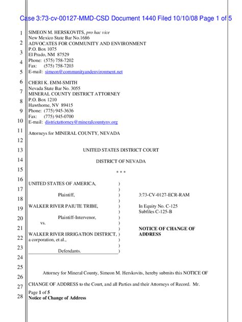 Fillable Online Case 373 Cv 00127 Mmd Csd Document 1440 Filed 101008