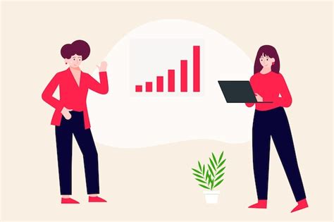 Data Analysis Report Discussion By Two Women Premium Vector