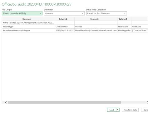 About Column Part In Audit Log Excell Microsoft Qanda