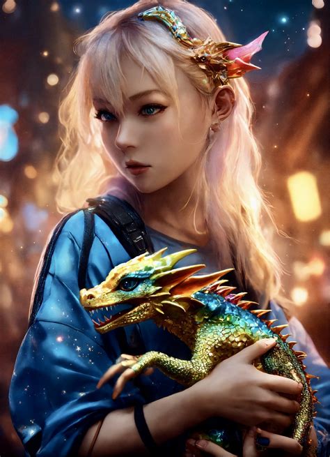 Download Ai Generated Girl Dragon Royalty Free Stock Illustration