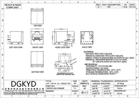 Customized Single Port Vertical Rj45 Modular Jack Pcb Mount Poe Ethernet Connector