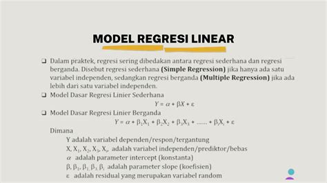 Regresi Linear Sederhana Regresi Linear Regresi Pptx