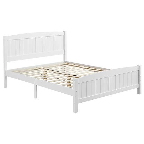 Winado White Full Wood Bed Frame Lo1g52001511 At