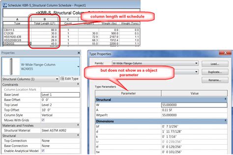 Quantification Not Reading Revit Column Length Parameter Autodesk Community