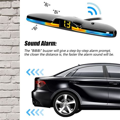 Car Parking Sensor Rear Reversing Radars System With 4 Parking Sensors Distance Detection Led