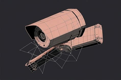 Cctv Camera Security Low Poly Wireframe Cctv Camera Security Premium Ai Generated Image