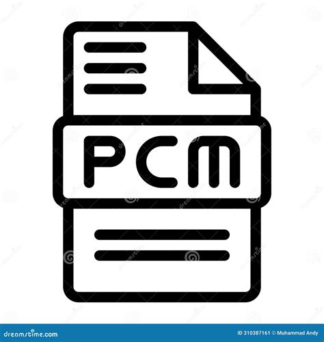 Pcm File Type Icons Audio Extension Icon Outline Design Stock Vector