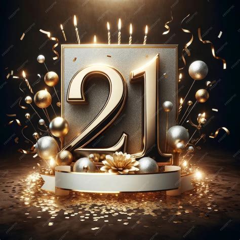 Premium Photo Golden Grandeur 21st Birthday Celebration