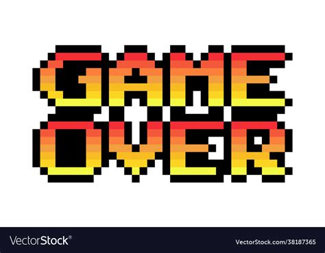 Pixel Game Over Text Image For Assets Royalty Free Vector
