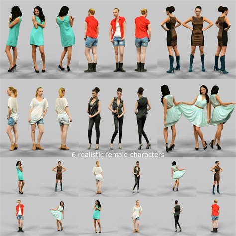 6 Realistic Female Characters Vol 10 3d Model 50 Obj Free3d