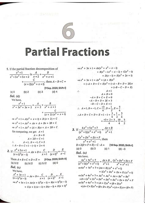 solution partial fractions previous years eamcet solved questions