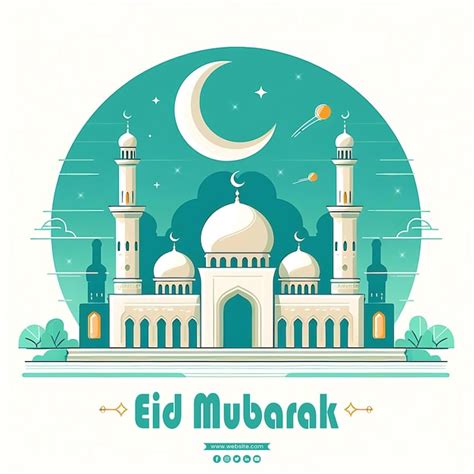 이드 무바라크 소셜 미디어 포스트 디자인 템플릿 프리미엄 Psd 파일