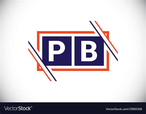 P B Initial Letter Logo Design Graphic Alphabet Vector Image