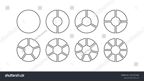 Circle Division Infographic Icon Set Pie Stock Vector Royalty Free