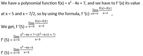 if f is defined by f x {{x} {2}} 4x 7 show that f 5 2 f