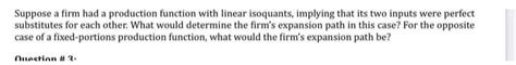 Solved Suppose A Firm Had A Production Function With Linear
