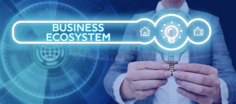 Hand Writing Sign Business Ecosystem Business Showcase Develop And