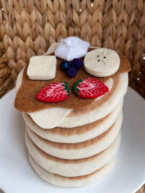 Stack Of Five Felt Pancakes Breakfast Hot Cakes Waldorf Tea Time