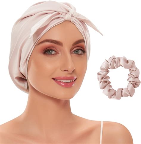 22 Momme 100 Mulberry Silk Hair Bonnet For Sleeping Curly Hair Double