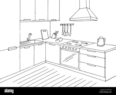 Easy Way To Draw A Kitchen At Sherry Ramos Blog