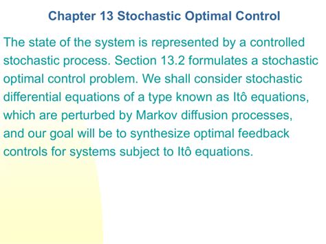 chapter 13 stochastic optimal control