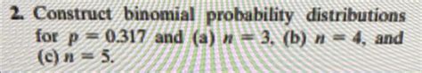 Solved 2 Construct Binomial Probability Distributions For Chegg Com