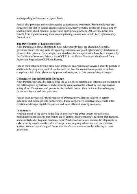 emerging trends and the future of cybersecurity amir parekh s perspective pdf