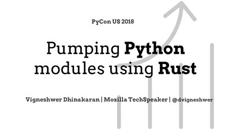 Pumping Up Python Modules Using Rust Pycon 2018 Speaker Deck