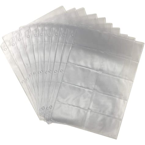 Business Card Sheet Protectors Refill Sheets For 3 Ring Binder 10