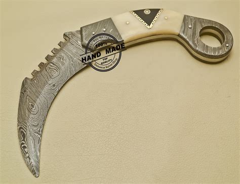 Damascus Karambit Knife Custom Handmade Damascus Steel