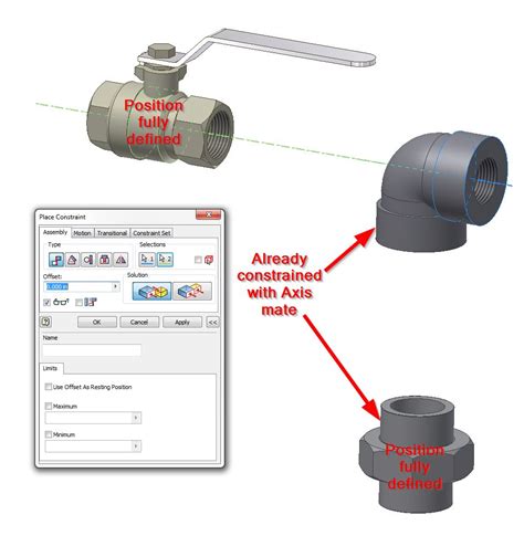 Inventor 2019 Axis To Axis Mate Constraint Default To Forced Opposed