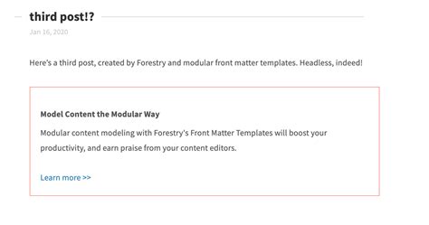 Modular Content Modeling In The JAMstack Framework With Forestry S Front Matter Templates And