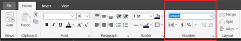 where is the number text box properties toolbar when using the
