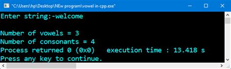 Program In C And C To Count The Number Of Vowels And Consonants In A