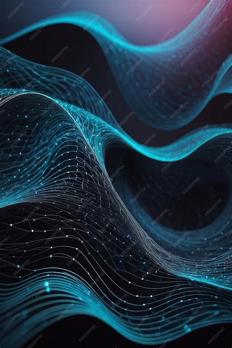 Premium Photo Wave Of Dots And Weave Lines Abstract Background Network Connection Structure