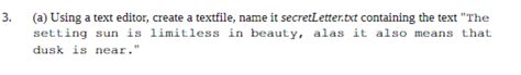Solved 3 A Using A Text Editor Create A Textfile Name