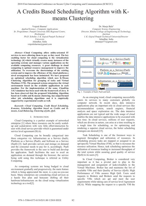 pdf a credits based scheduling algorithm with k means clustering
