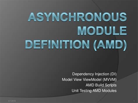 Asynchronous Module Definition Amd Used For Dependency Injection D